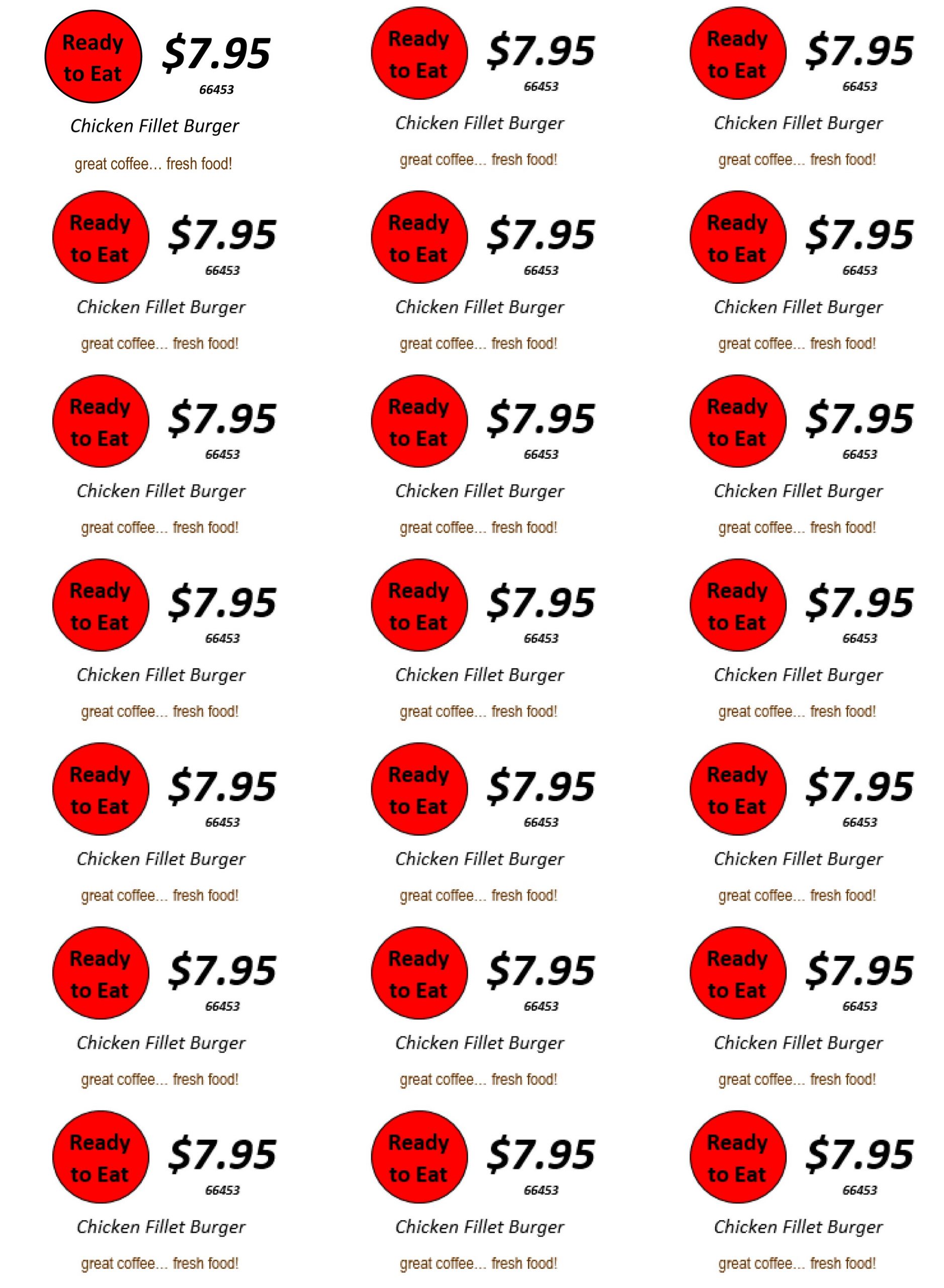 Freedom Labels Chicken Fillet Burger 66453 - KC Supplies