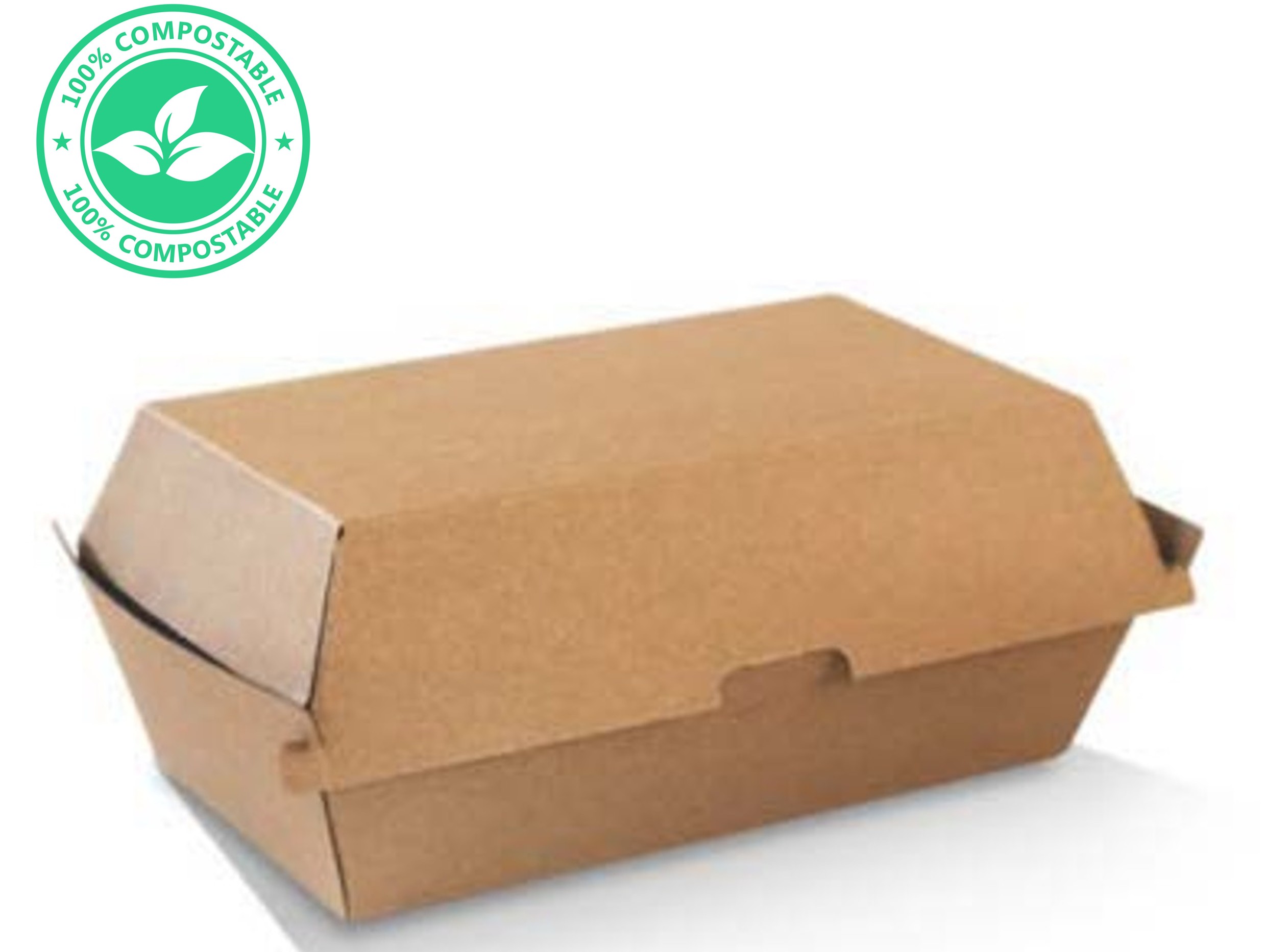 BioPak Medium Snack Box Brown Board ctn 200 - KC Supplies