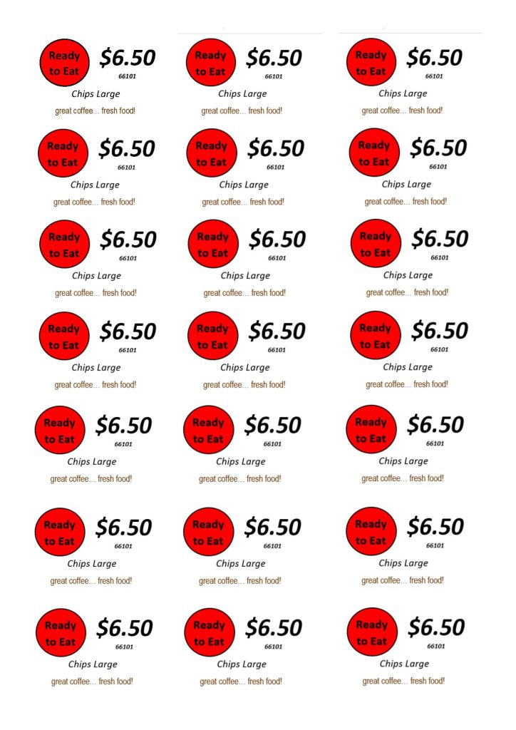 Freedom Labels Ready to Eat Chips Large 66101 - KC Supplies